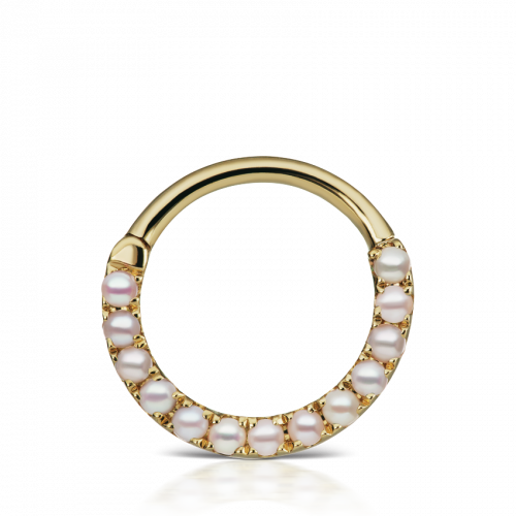 Maria Tash Horizontal Eternity Clicker Pearl Gold – RION Jewelry
